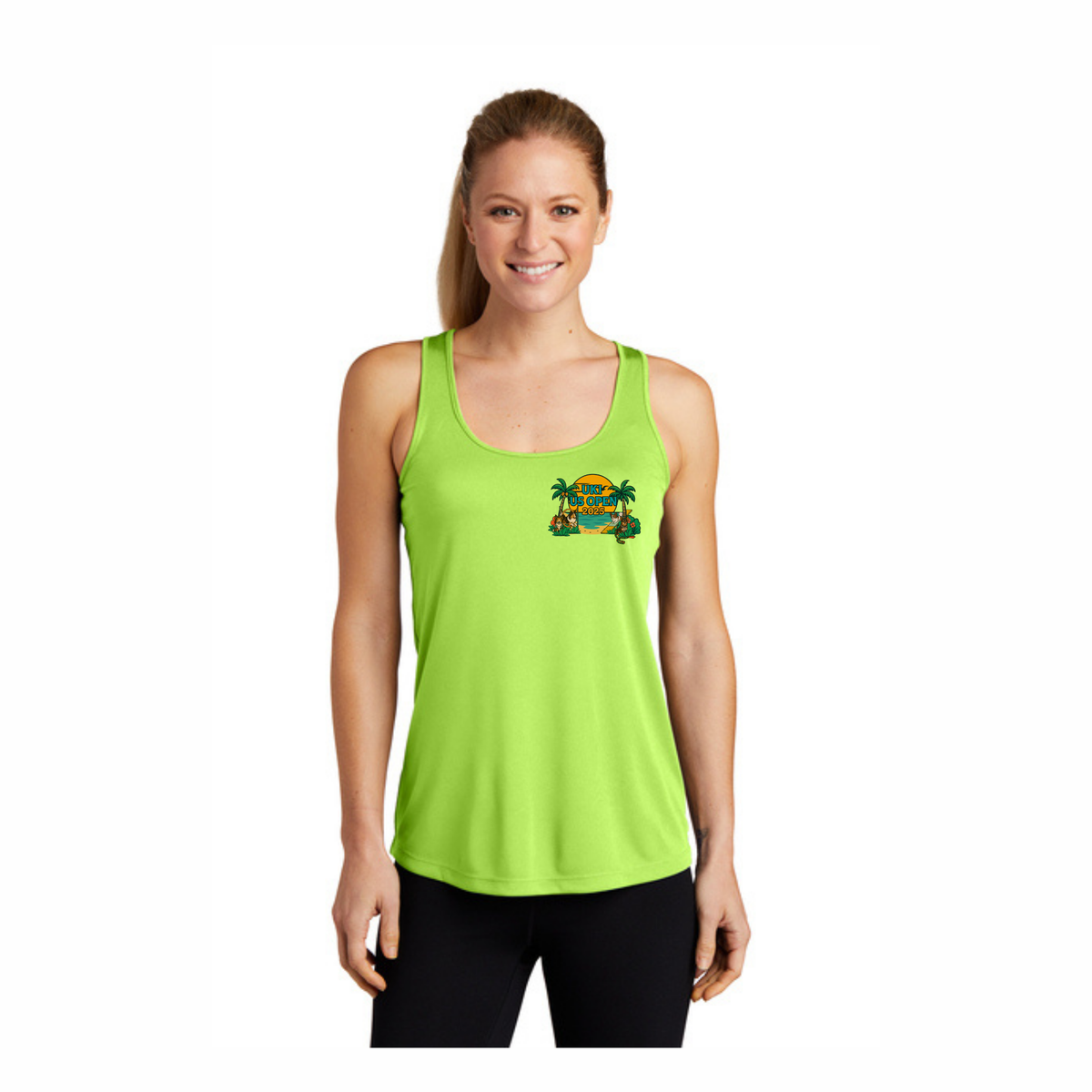 Ladies Racerback Tee UKI US OPEN 2025 – Wild at Heart Pet Company